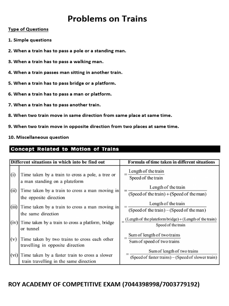 Problems On Trains | PDF