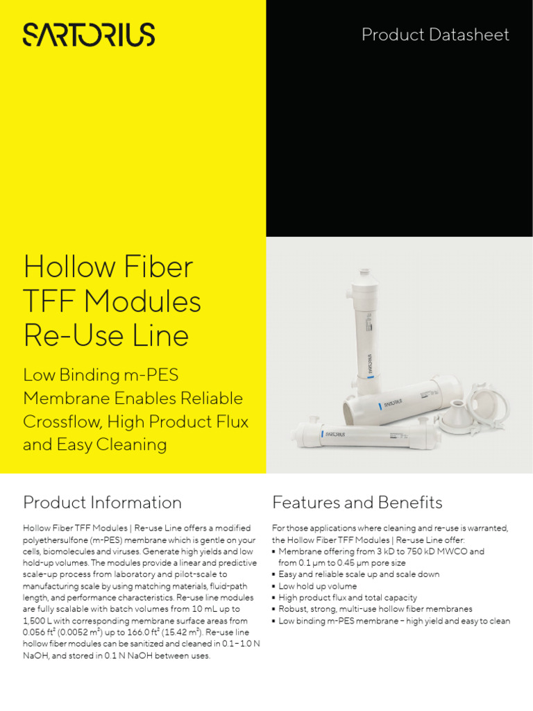 Hollow Fiber TFF Modules Re-Use Line | PDF