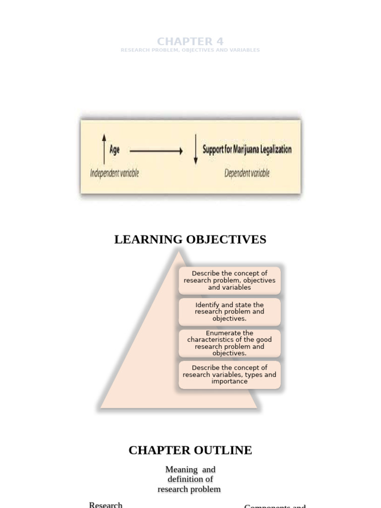 Chapter 4 Research Problem Objectives and Variables | PDF | Nursing ...