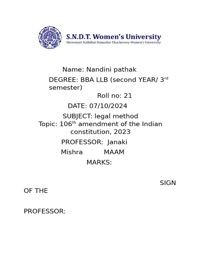 106th Amend Nandini Final | PDF