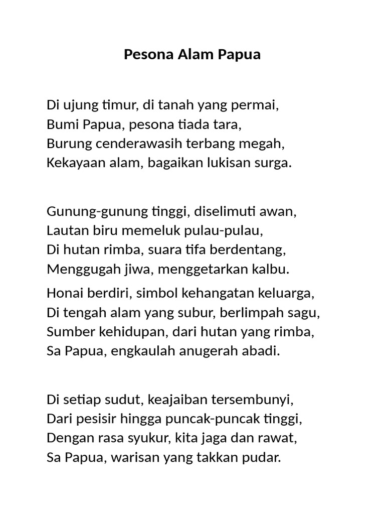 Puisi Sa Papua | PDF