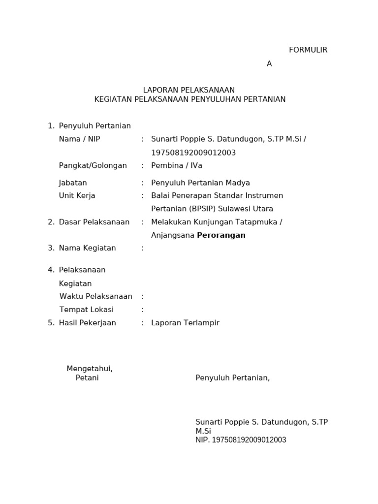 FORMULIR A Kunjungan 2024 | PDF