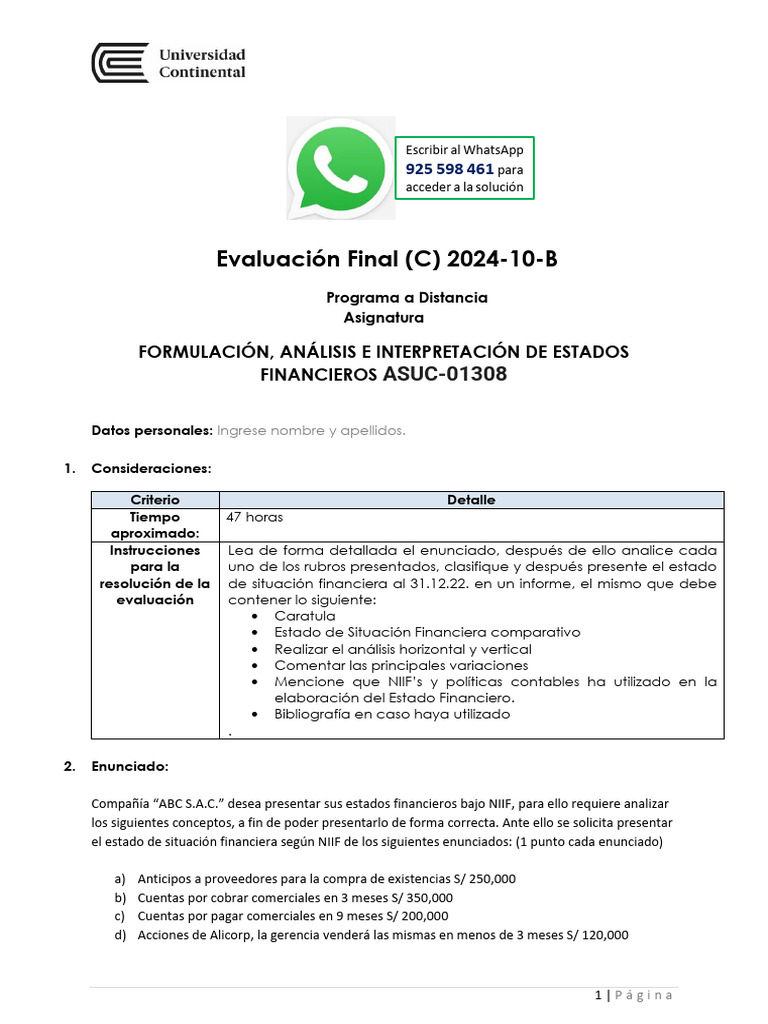 Consigna Evaluación Final 202410-ForMULACION | PDF