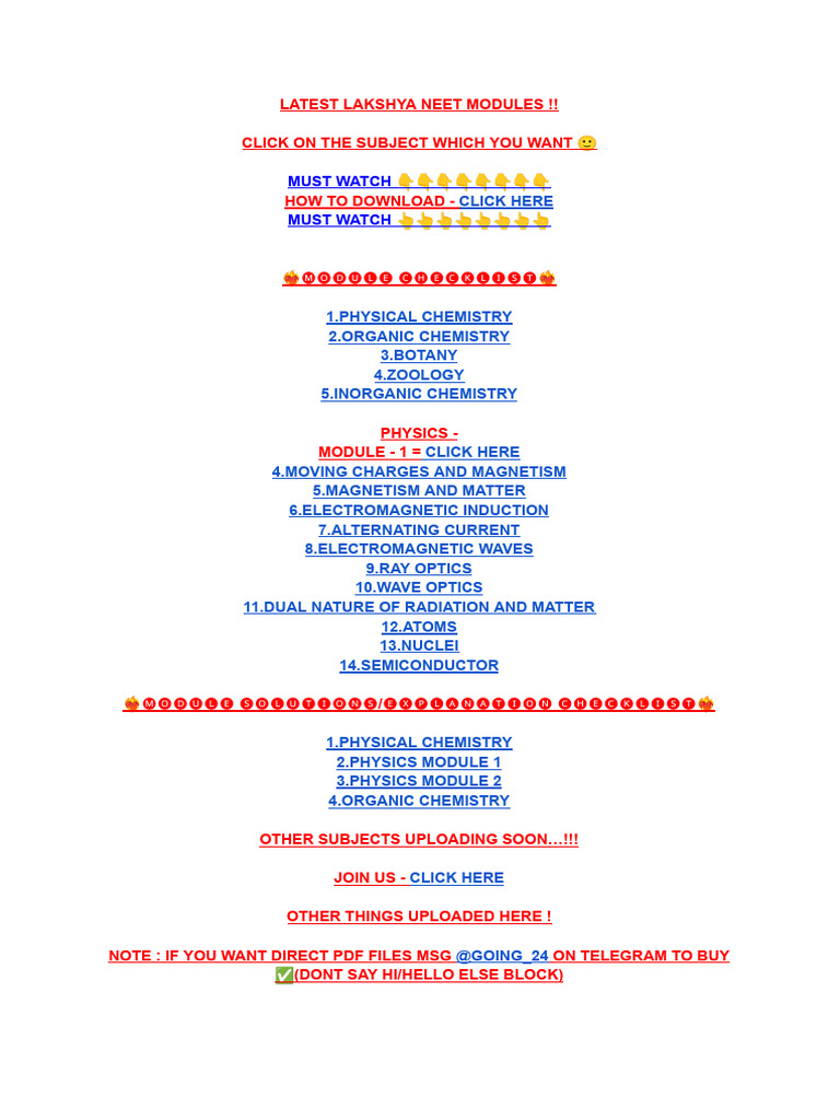 Latest Lakshya Neet Modules (16)-1 | PDF