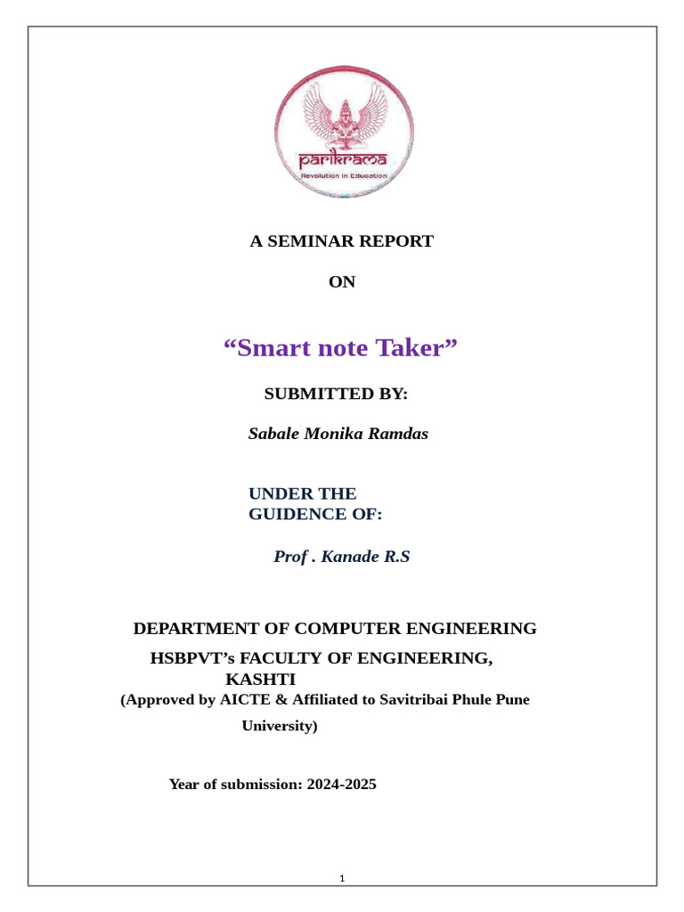 Smart Note Taker | PDF