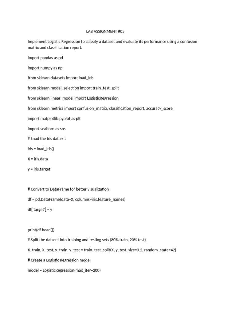 Lab Assignment #05 | PDF