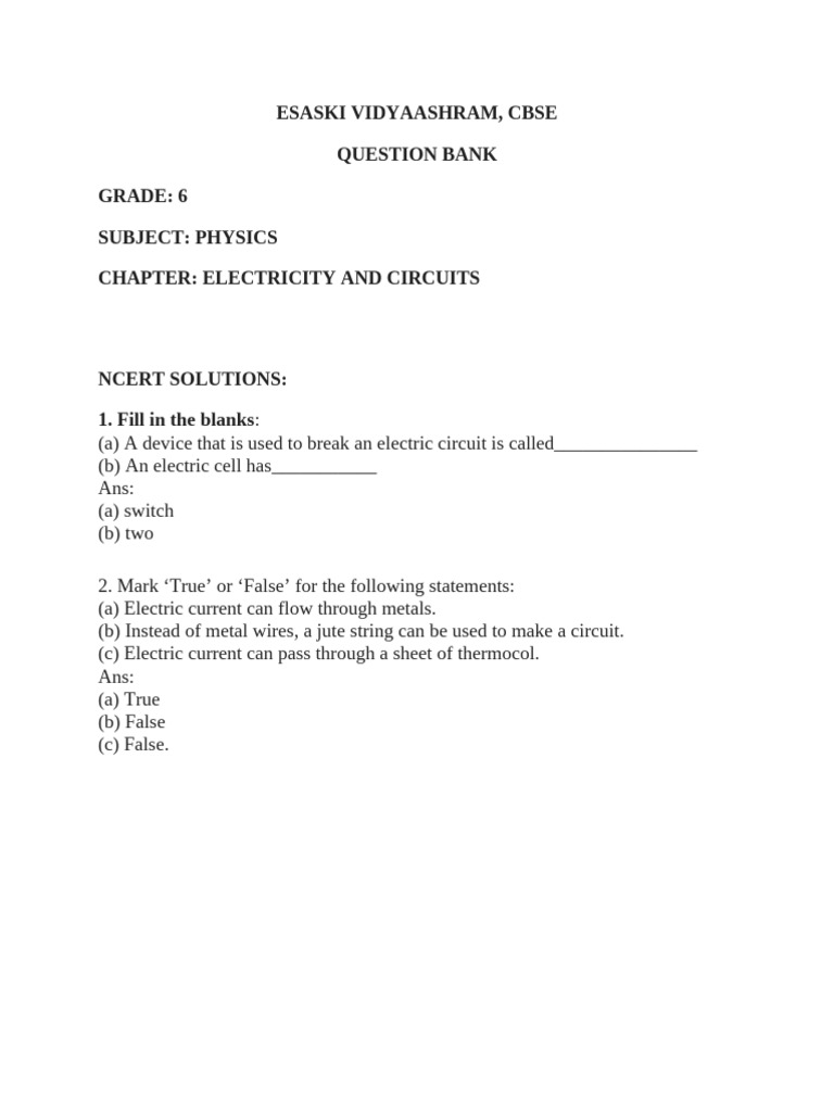 6th Phy QN Bank Pt3 | PDF