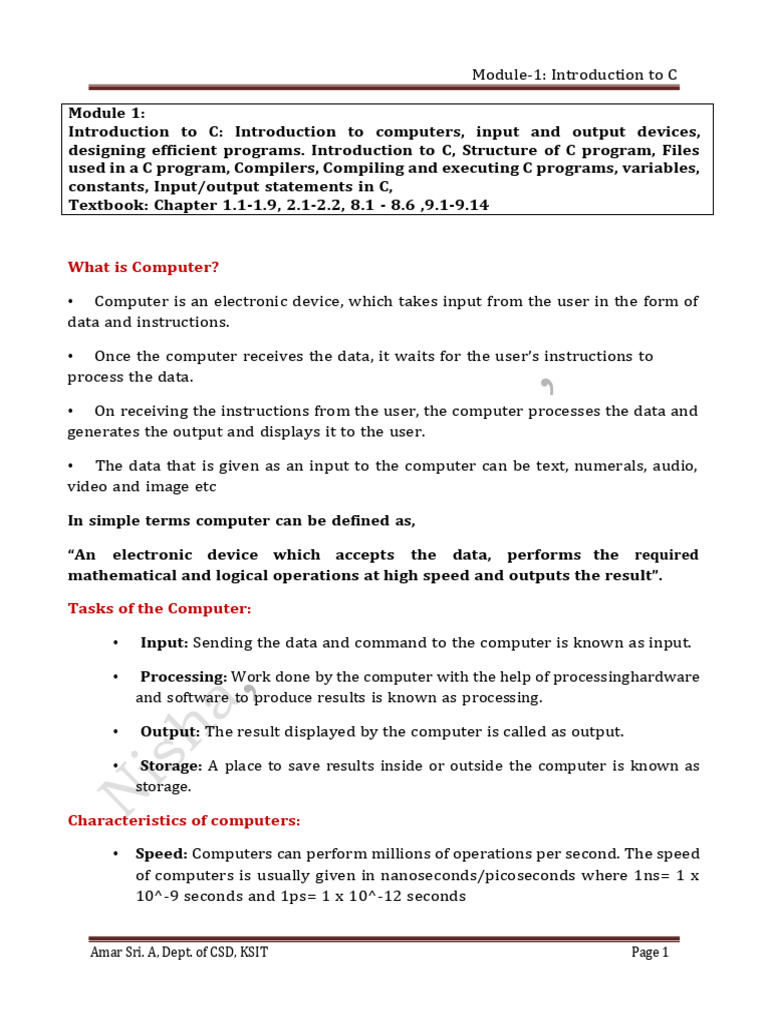 POP Module-1 Notes | PDF