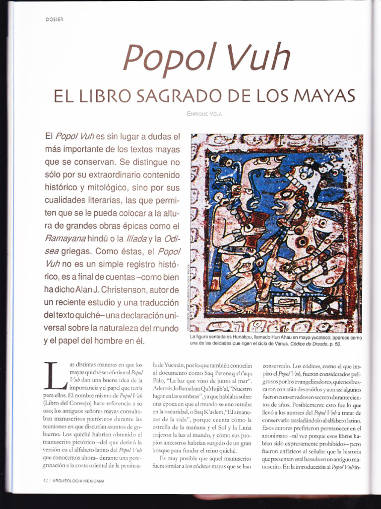 Popol Vuh, Enrique Vela | PDF