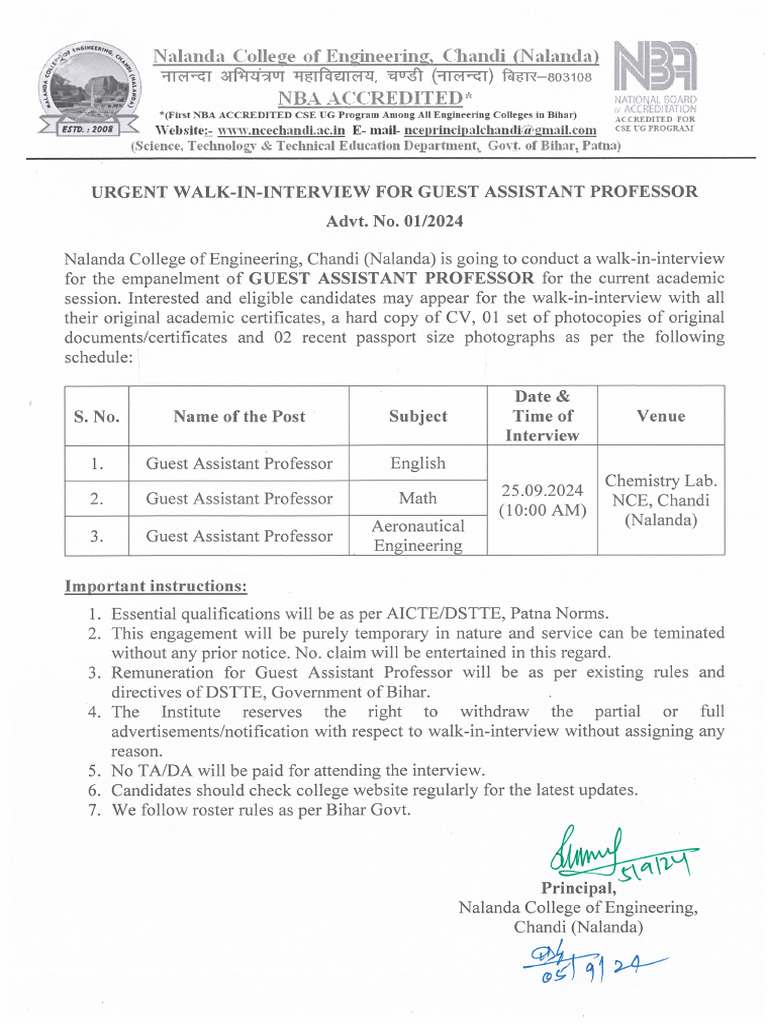 Urgent Walk in Interview | PDF