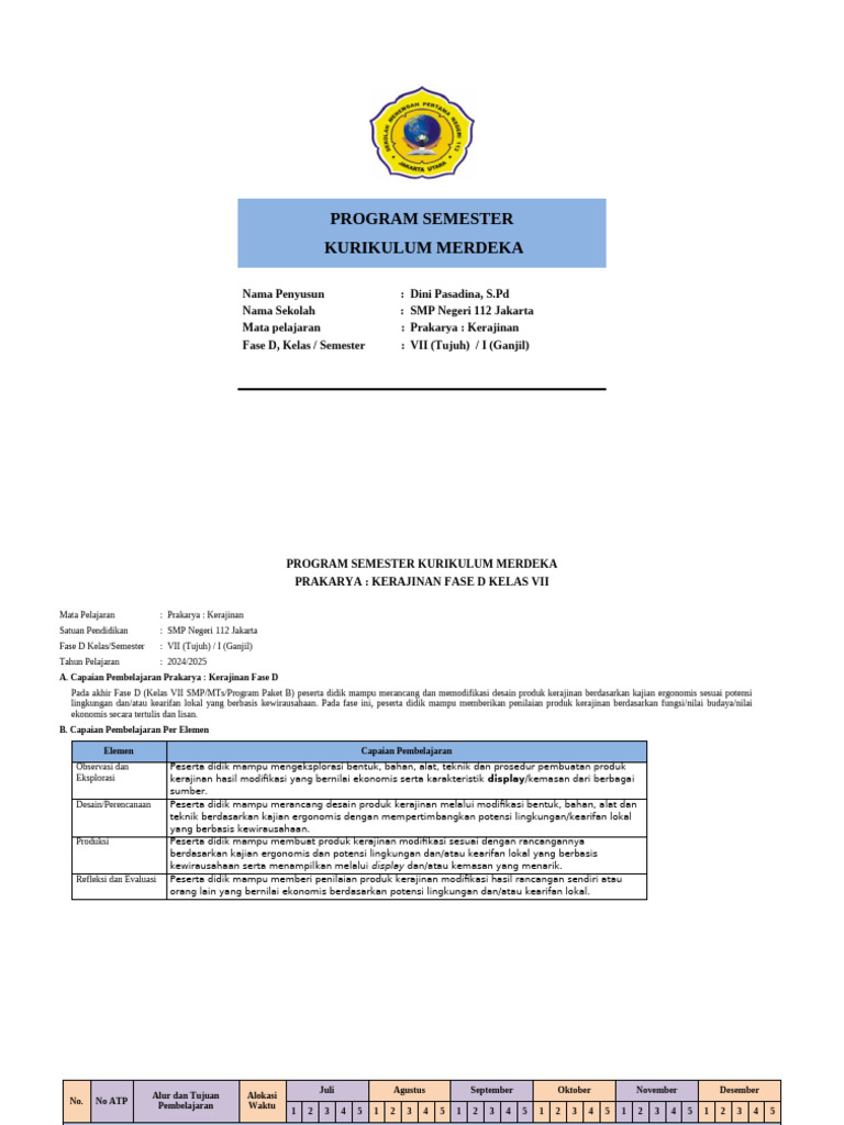 PROMES Kurikulum Merdeka | PDF