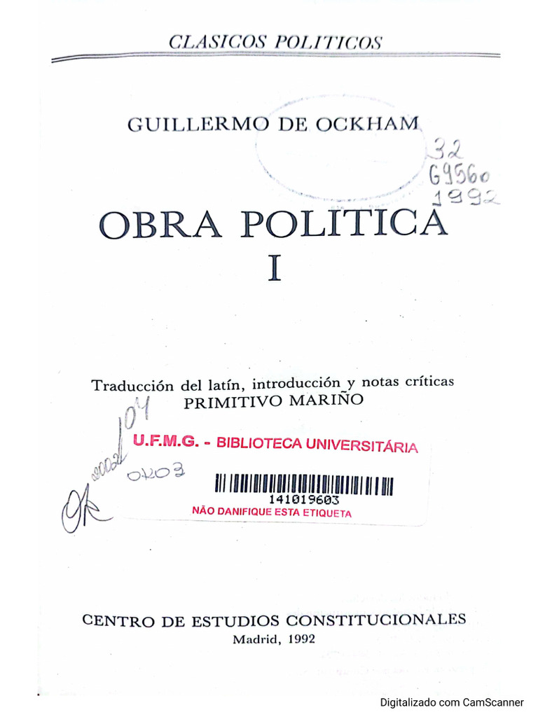 William of Ockham - Obra Política (106-119) | PDF