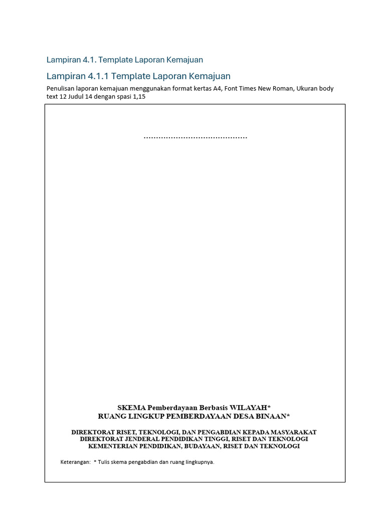 Template Laporan Kemajuan Pengabdian Kepada Masyarakat 2024 - 2aa910a5 | PDF