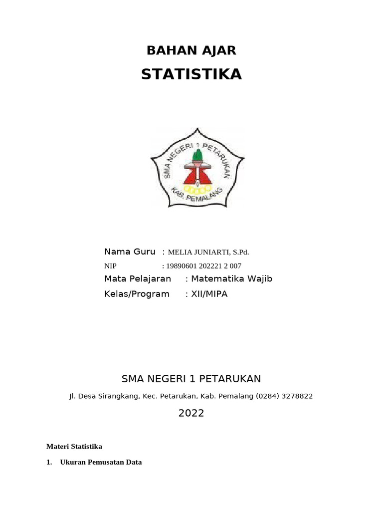 Bahan Ajar 2 Statistika | PDF