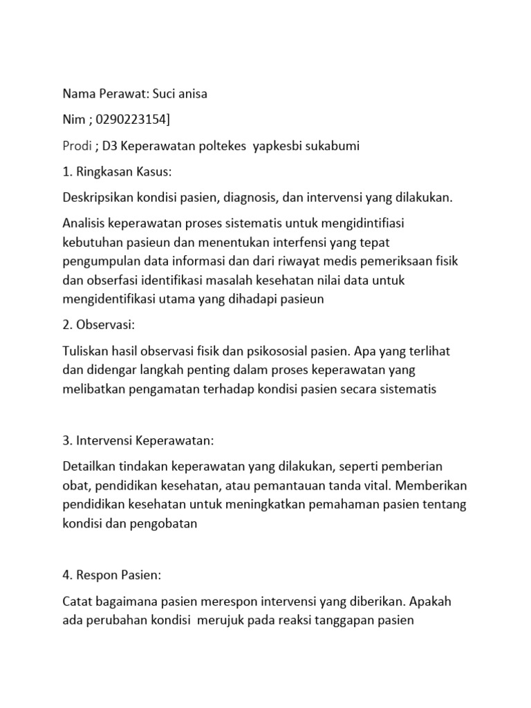 Nama Perawat Suci Anisa | PDF