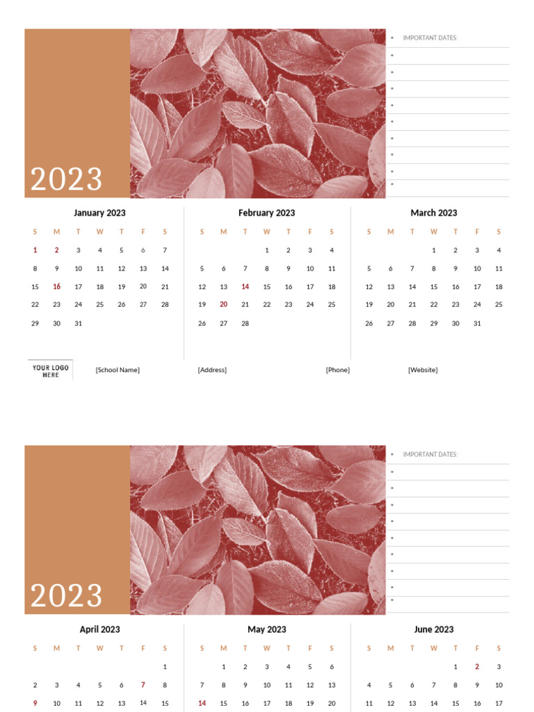2023 Quarterly Calendar 85 | PDF