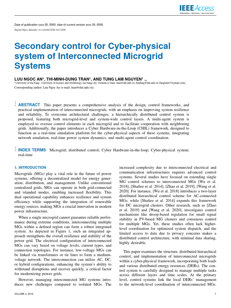 Secondary Control For Cyber Physical System of Interconnected Microgrid Systems | PDF