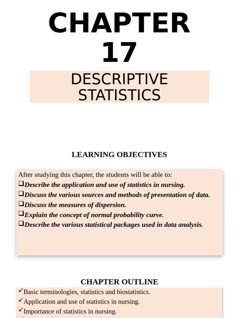 Chapter 17 Descriptive Statistics | PDF