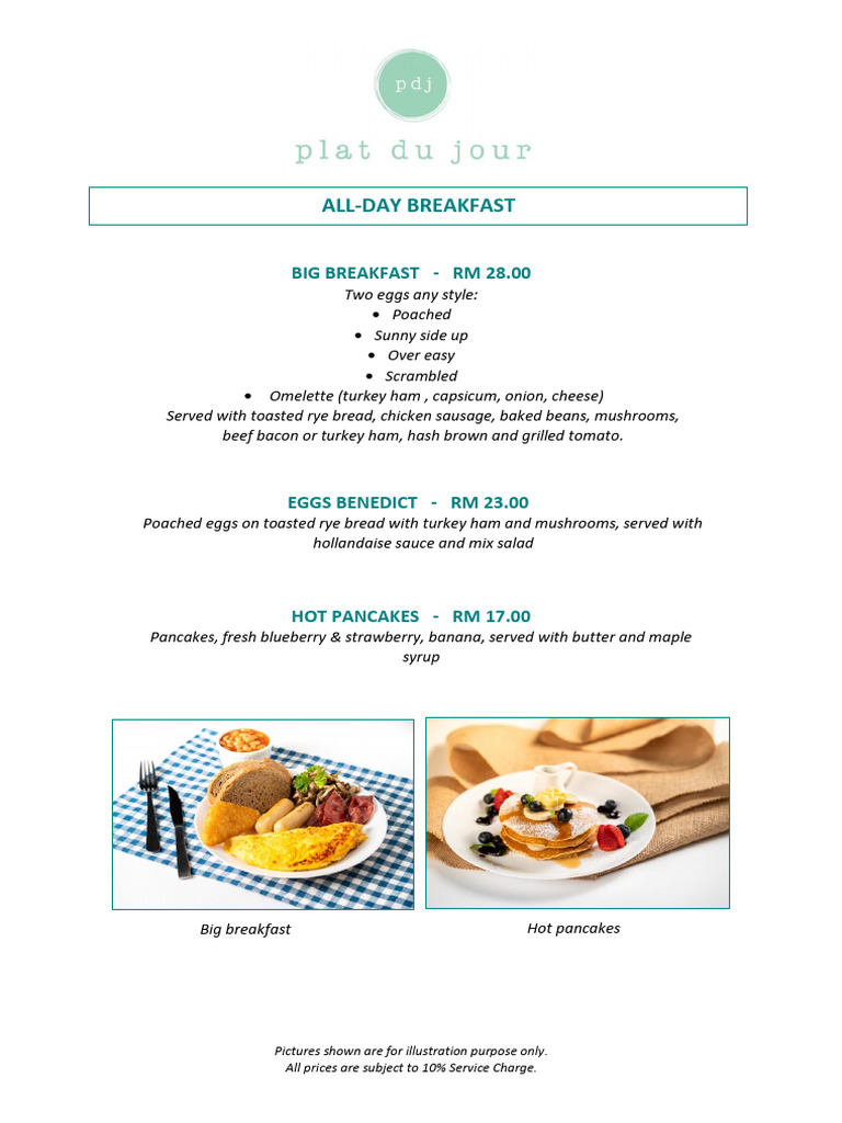 Menu Ala Carte PDJ-5 | PDF