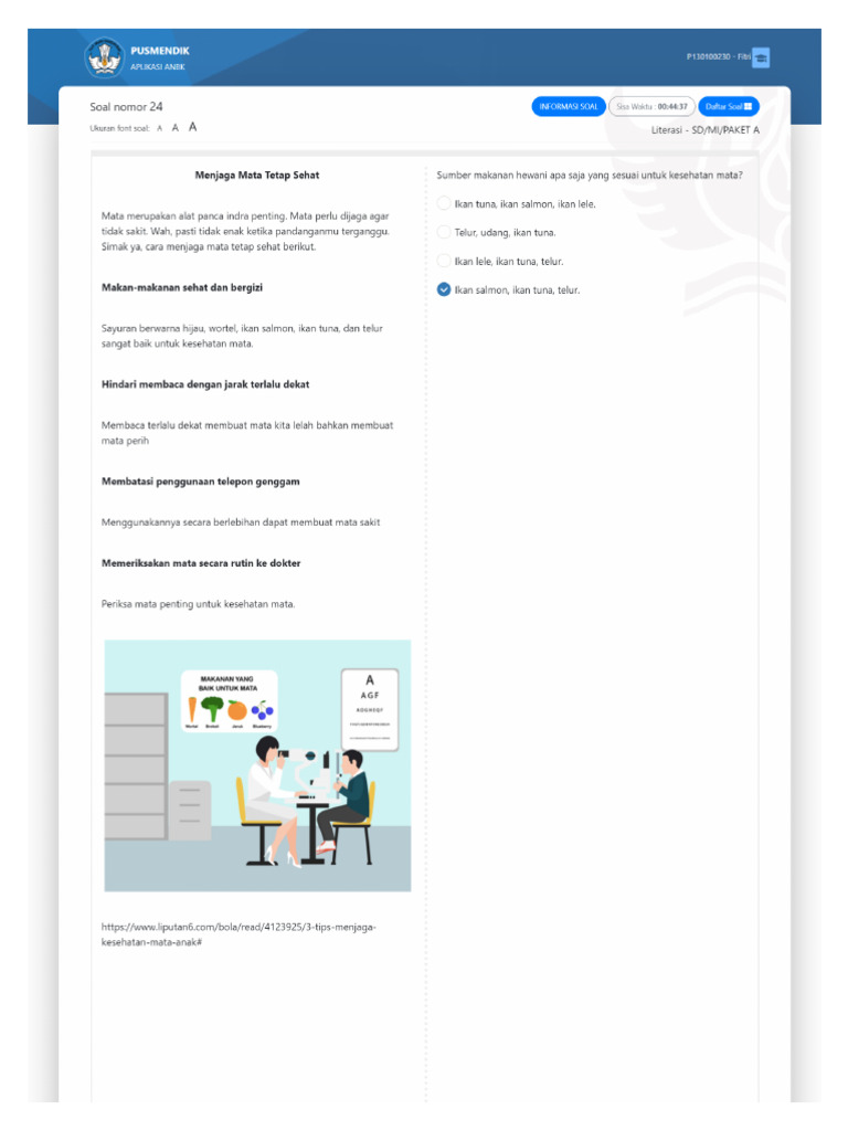 Screencapture Pusmendik Kemdikbud Go Id An Simulasi Akm Proses Tes 2023 ...