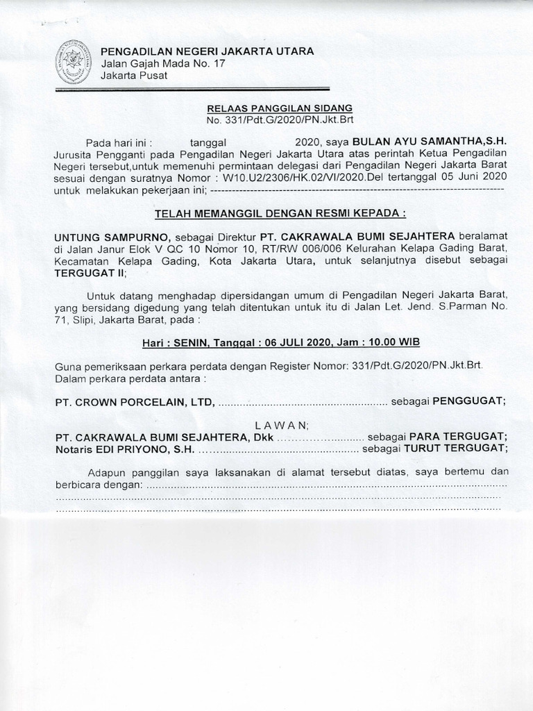 Gugatan Perdata | PDF