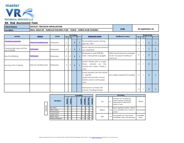 RA - Risk Assessment | PDF