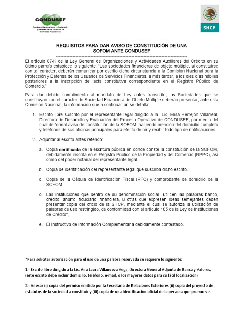 Requisitos Condusef | PDF | Bancos | Gobierno