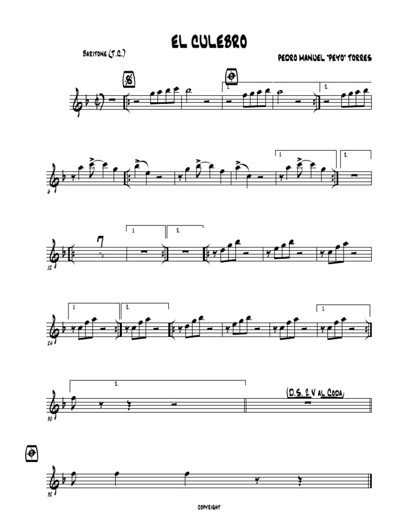 El Culebro - Baritone (T.C.) | PDF