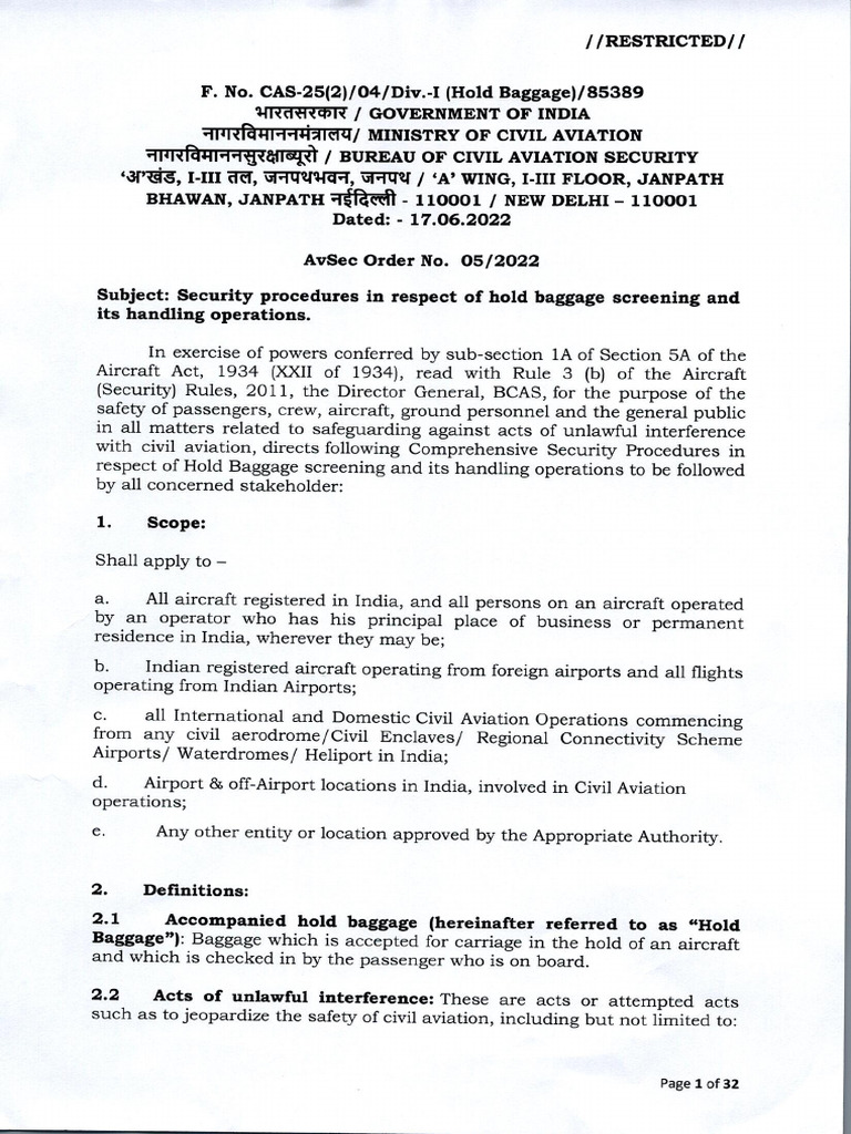 AvSeC Order 05 2022 0001 | PDF