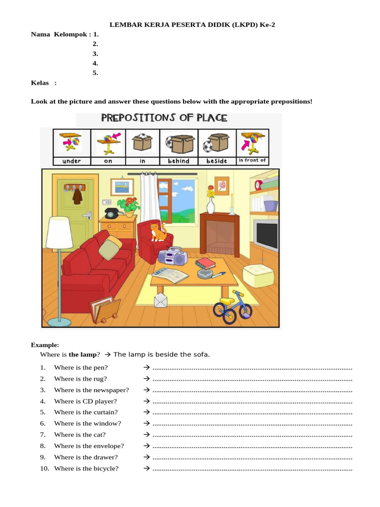 LKPD Preposition | PDF