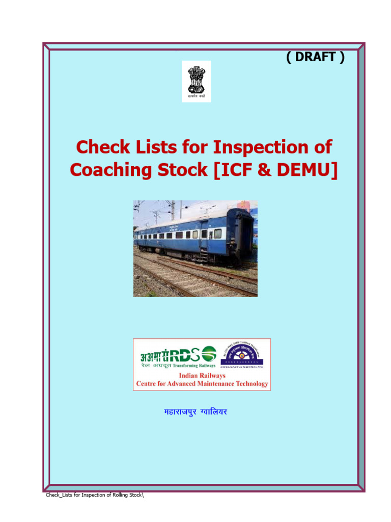 Draft Check List Coaching | PDF | Washing Machine | Screw