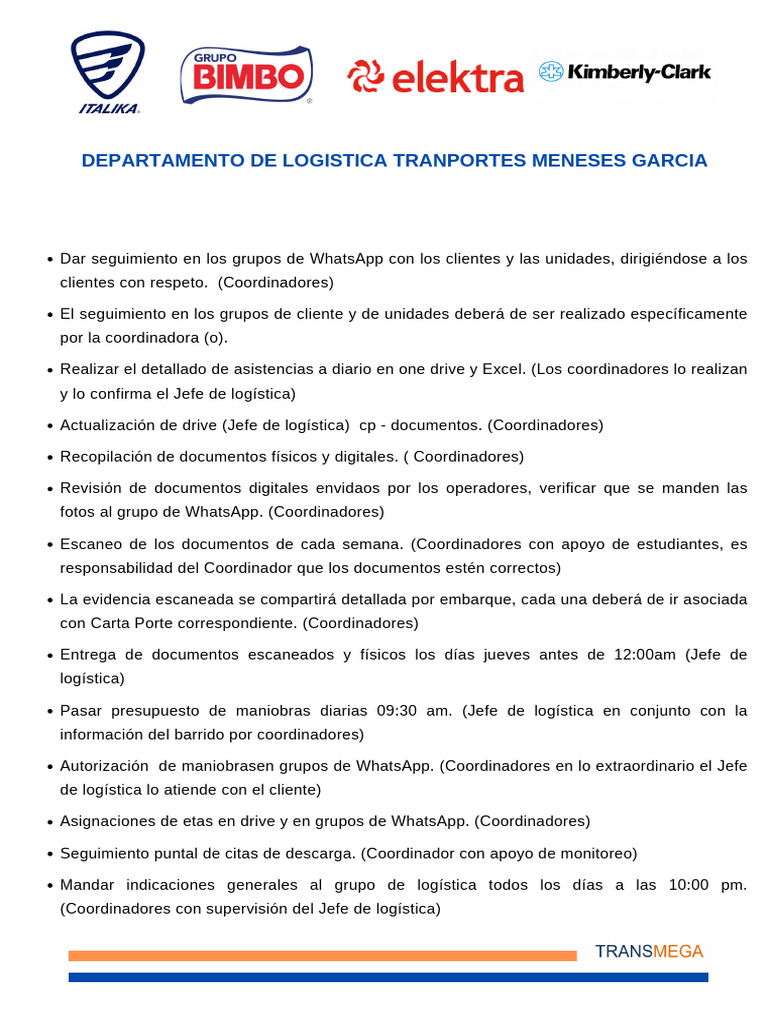 DEPARTAMENTO DE LOGISTICA | PDF