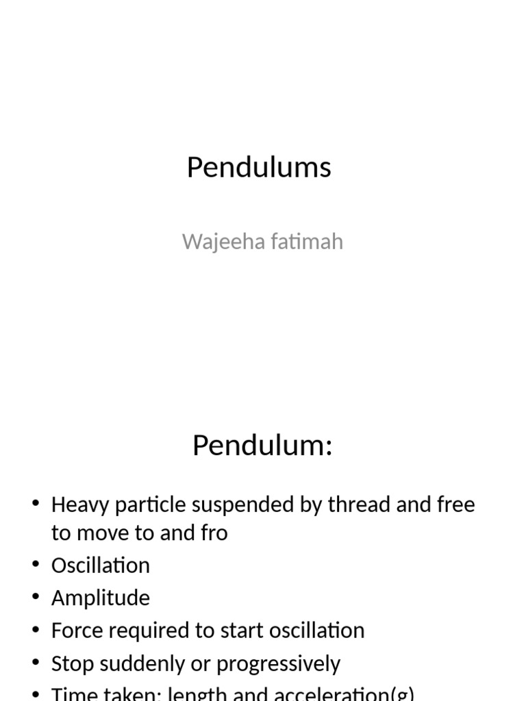 Pendulums | PDF