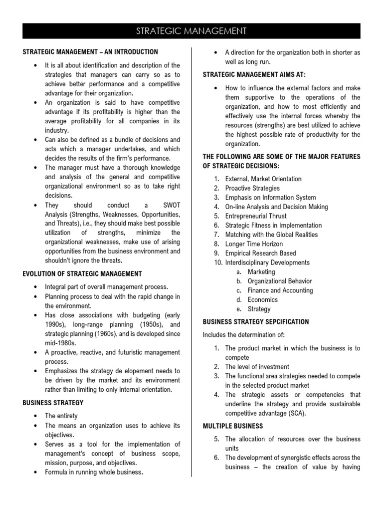 STRATEGIC-MANAGEMENT | PDF