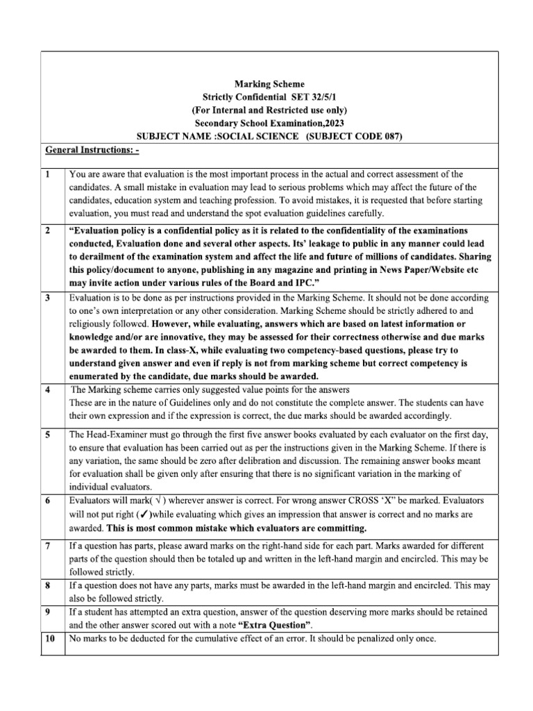 SOCIAL CBSE QP 10 TH | PDF