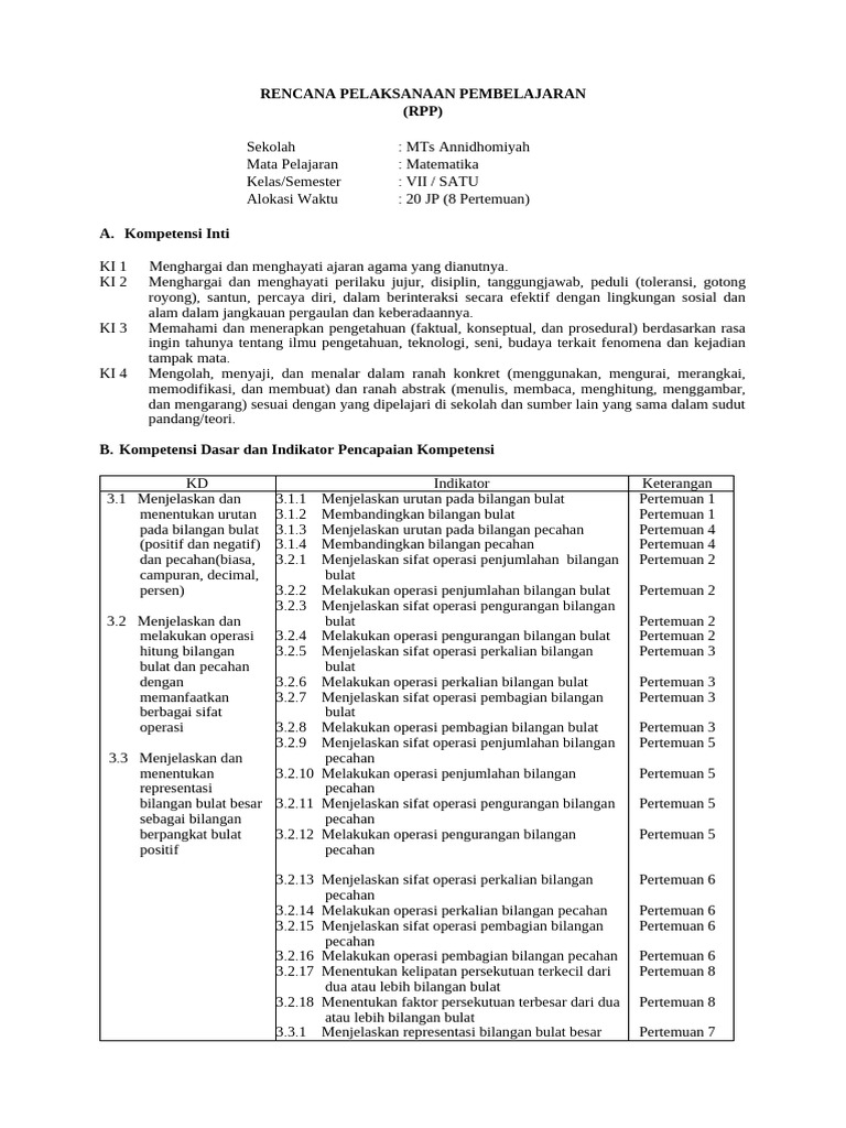 RPP BIlbul K13 Fix | PDF