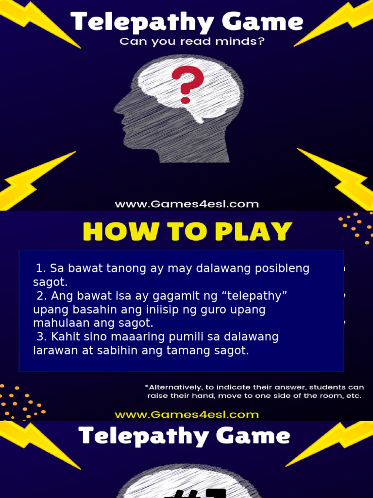 Pagsasanay 1 (Telephaty Game) | PDF
