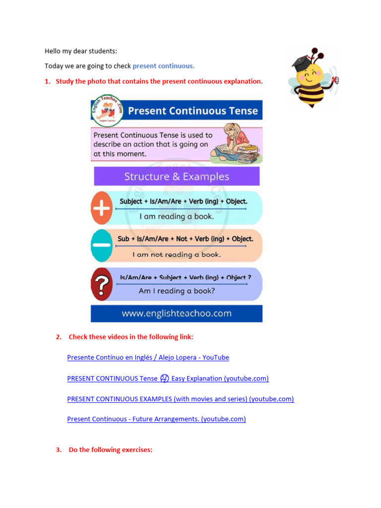 GUIA Present Continuous | PDF