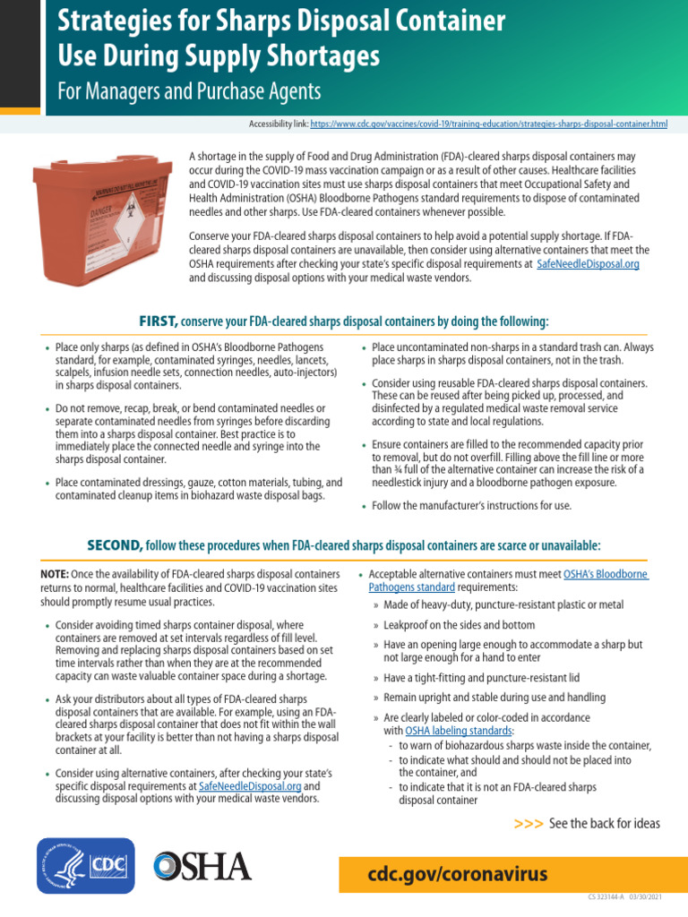 Strategies Sharps Disposal Container | PDF