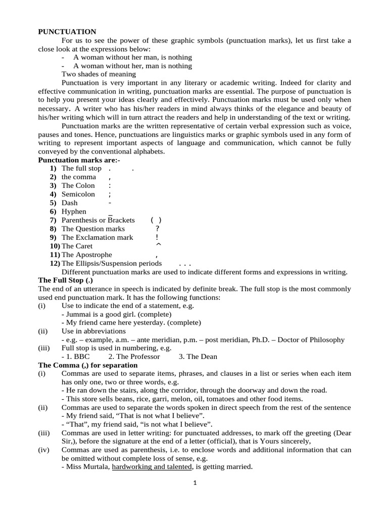 Punctuation Marks & Letter Writing | PDF