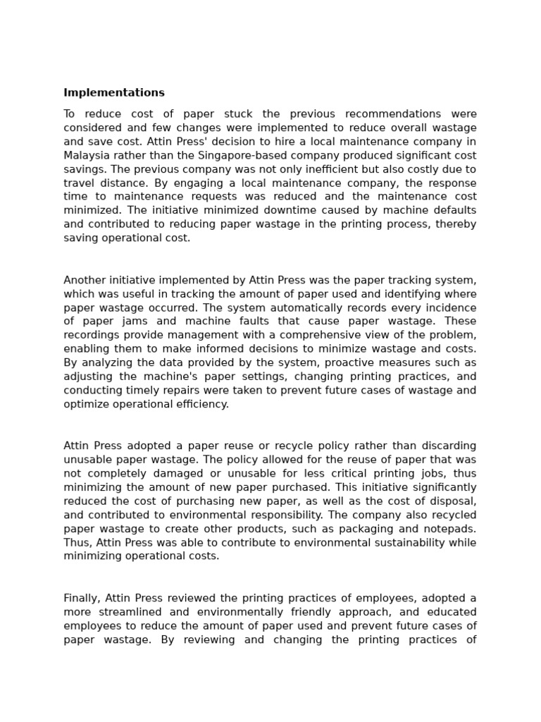 SIX SIGMA Paper printing default | PDF