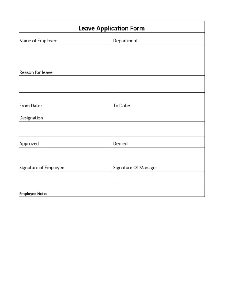 Leave Application Form | PDF