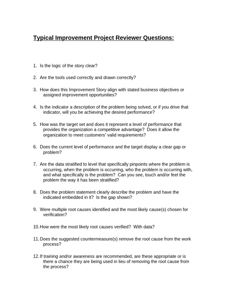 Guidelines For Project Reviewer | PDF