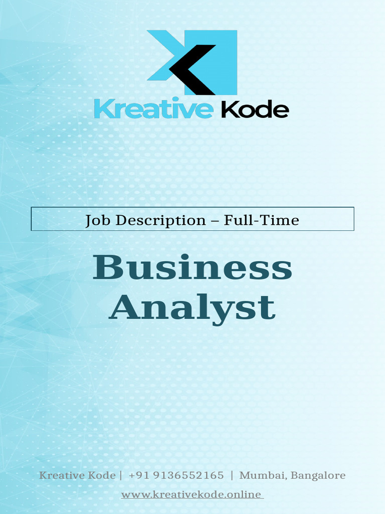 Business Analyst - Full Time | PDF | Business | Cognition