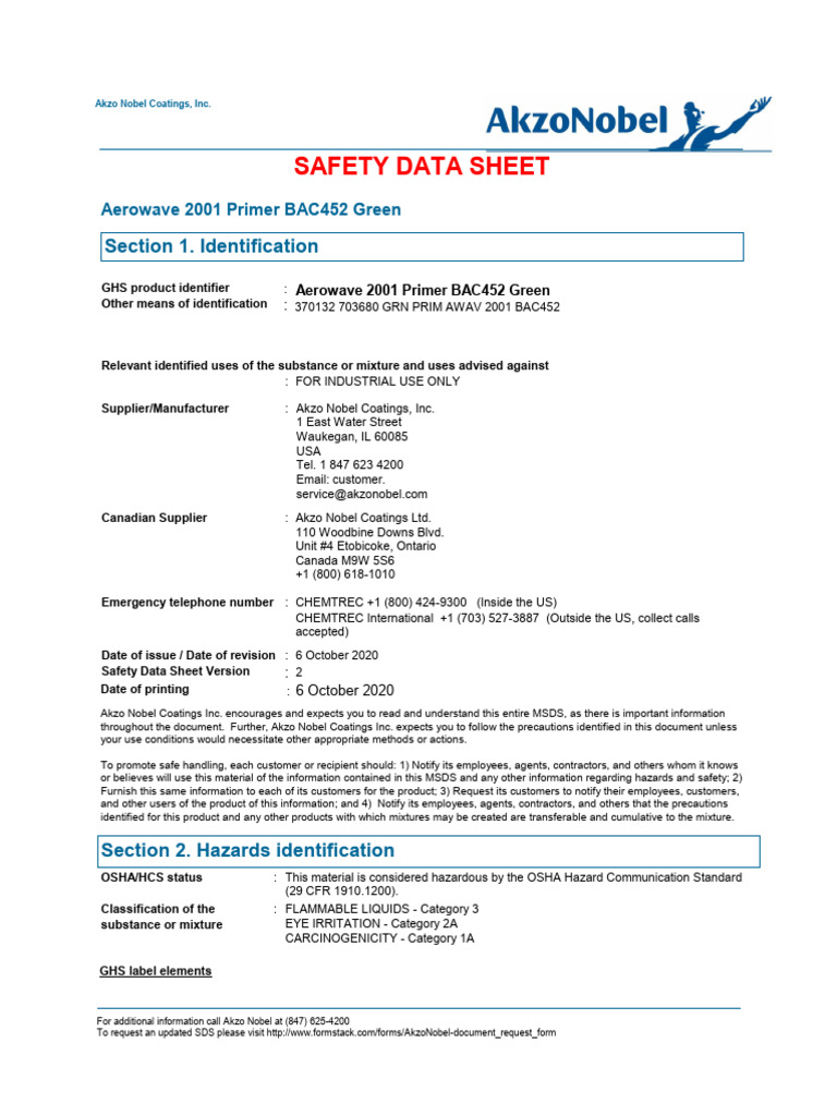 Aerowave 2001 SDS | PDF