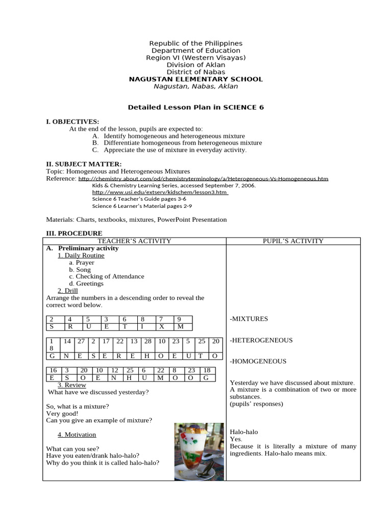 Science 6 Quarter 1 - Cot | PDF