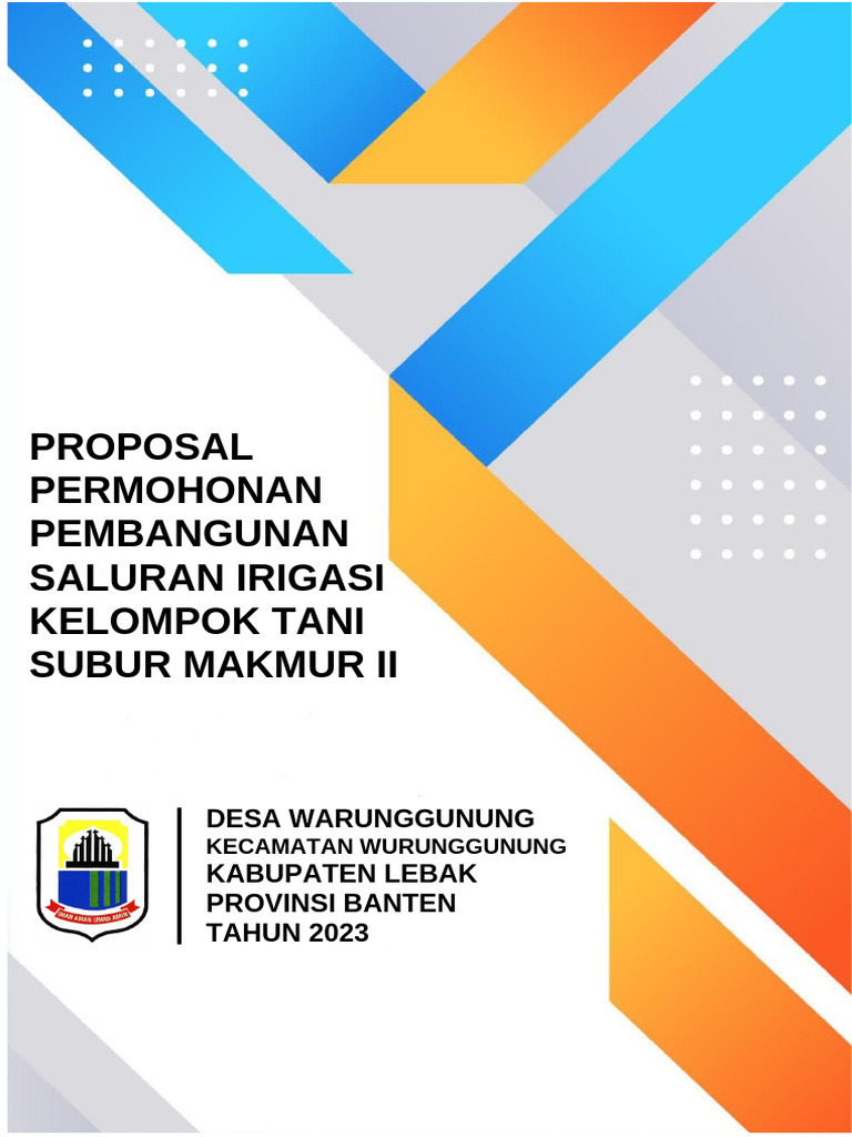 Proposal Rehab Saluran Irigasi Subur Makmur Ii RW 005 Dan 006 2023-2024 ...