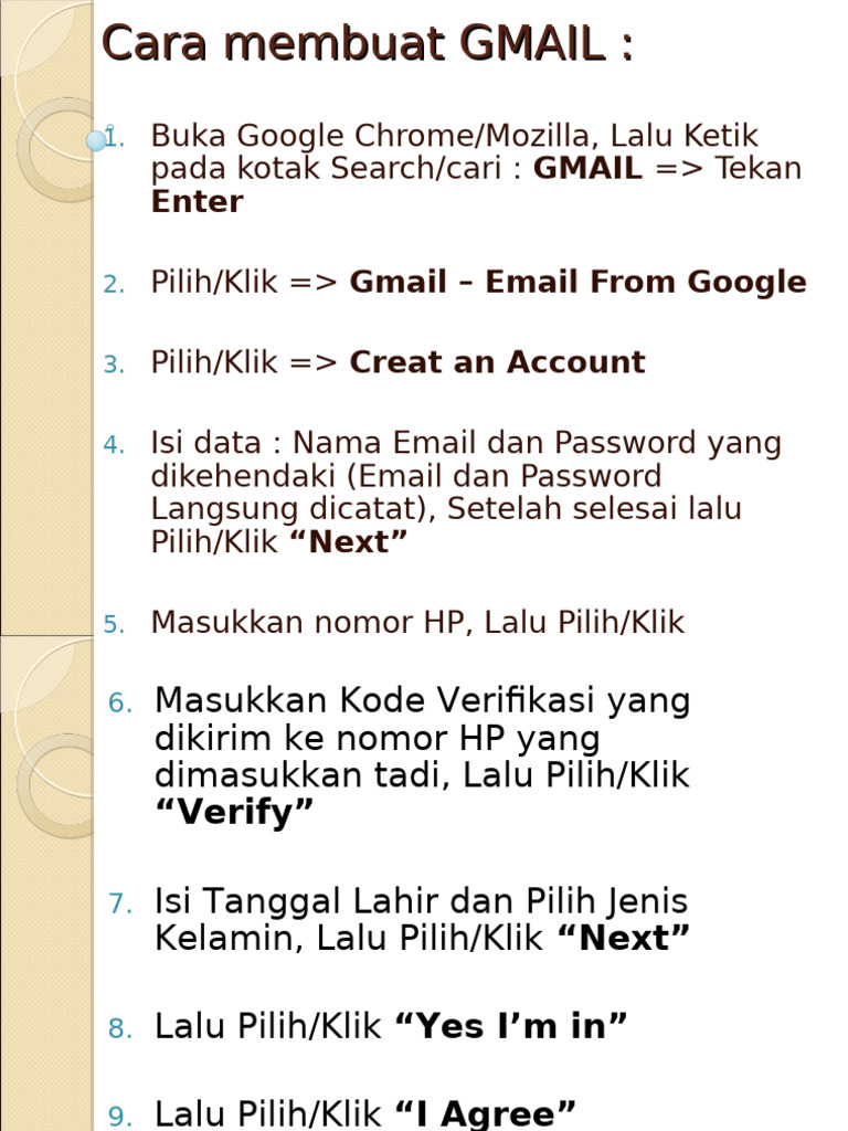 Cara Membuat GMAIL | PDF