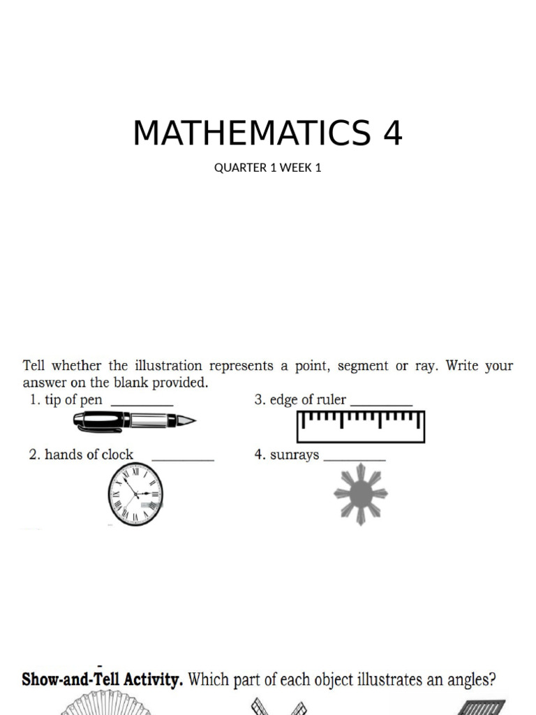 Mathematics 4 q1 w1 d1 | PDF