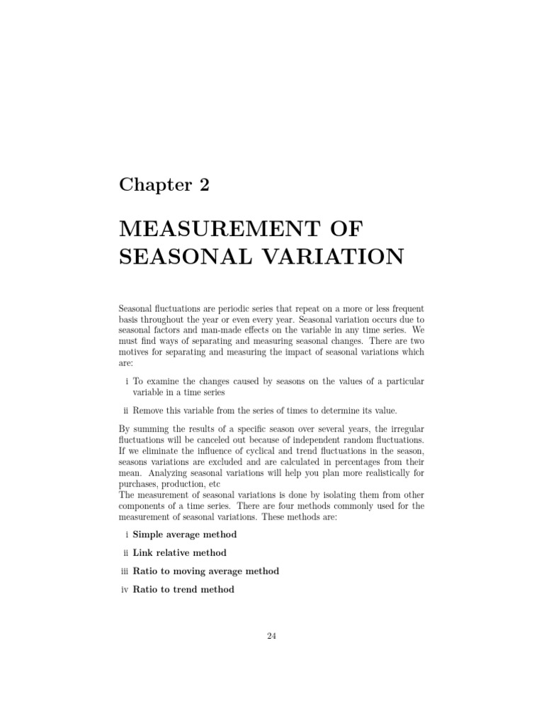 Measurement of Seasonal Variation Notes 3 | PDF